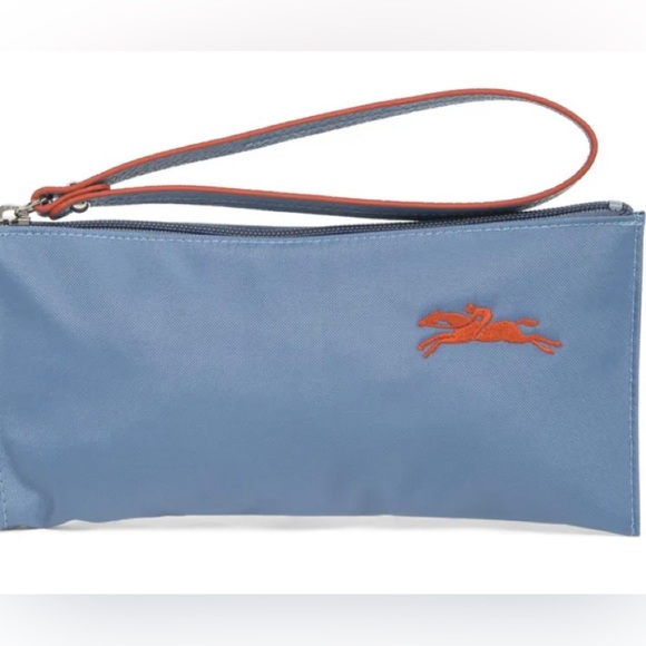 Longchamp | Bags | Longchamp Le Pliage Zip Case In Blue Mist | Poshmark
